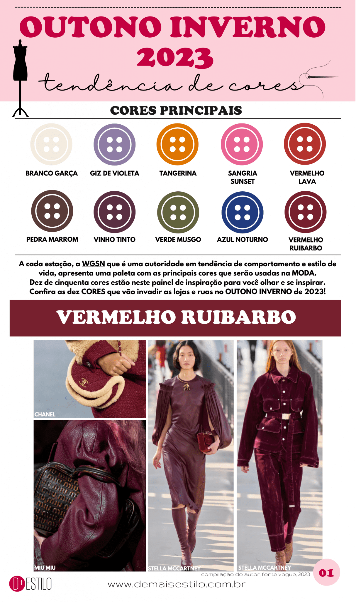 Dez cores que são tendência de moda para o outono inverno 2023 | D+Estilo